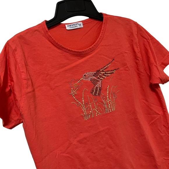 Vintage | Tops | Vintage Bedazzled Hummingbird Flower Tee | Poshmark